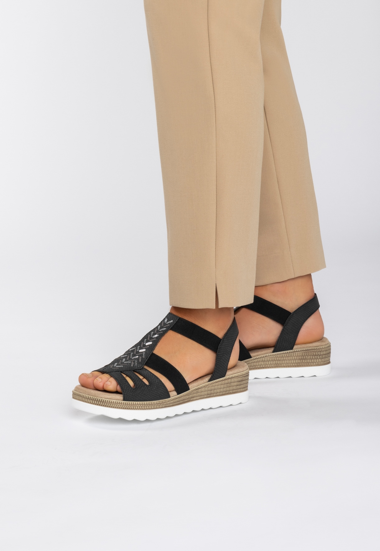 Zima | Sandaler | Svarta | Clou Comfort - Skopunkten