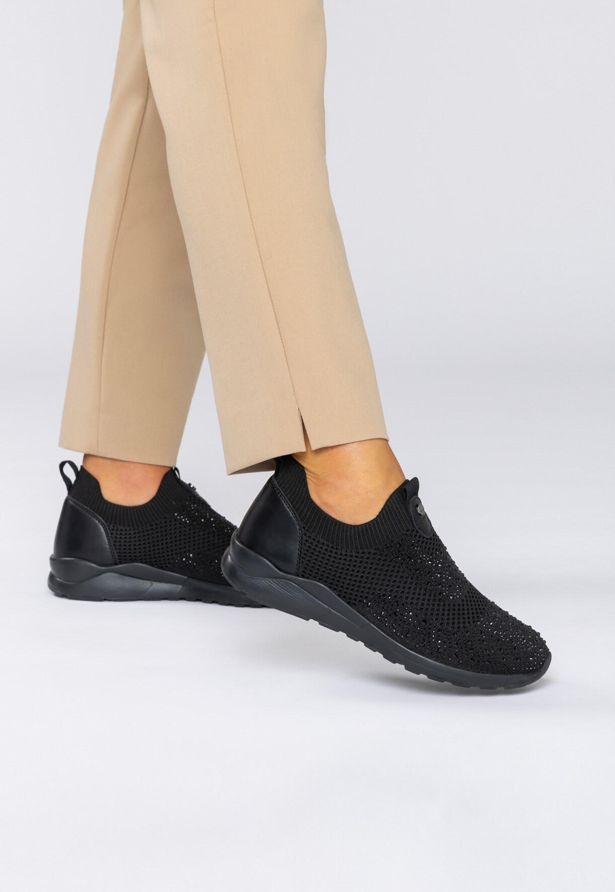 Chris | Sock sneakers | Svarta | Clou Comfort - Skopunkten