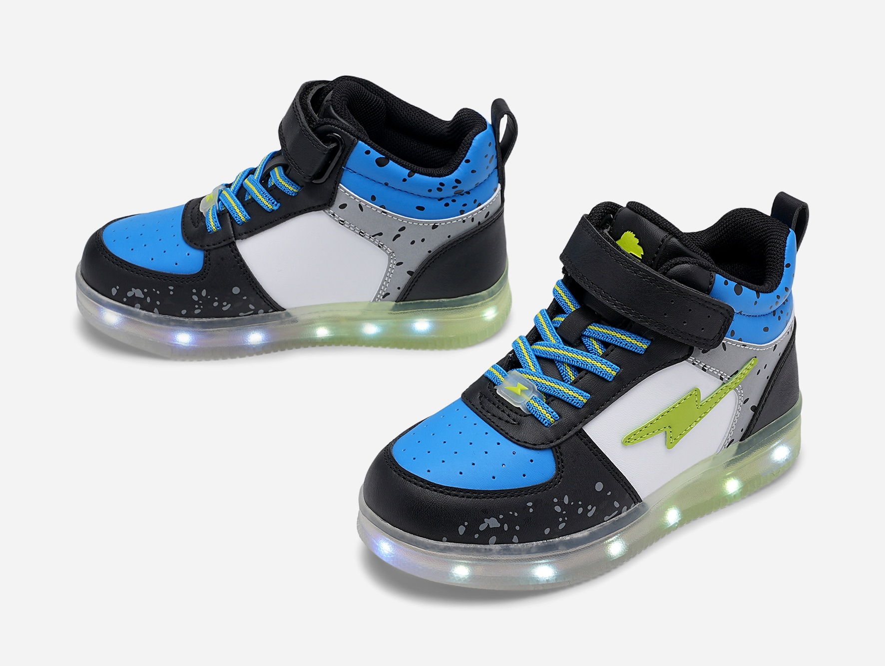 Fonzy | Barn | Höga sneakers med blinkande sula | Svarta | Lejon ...